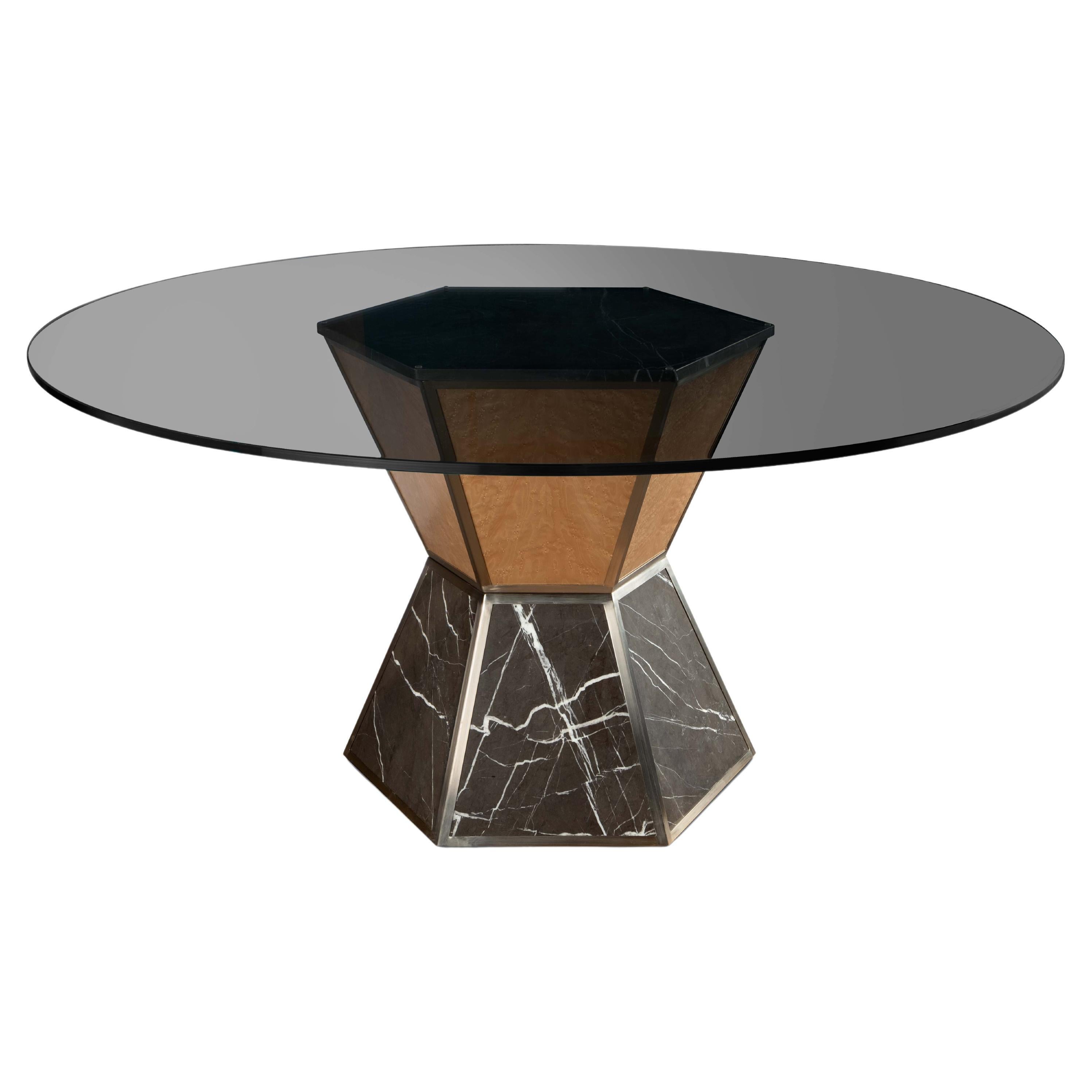 21st Century Boulder Dining Table Marble and Brushed Brass For Sale at ...