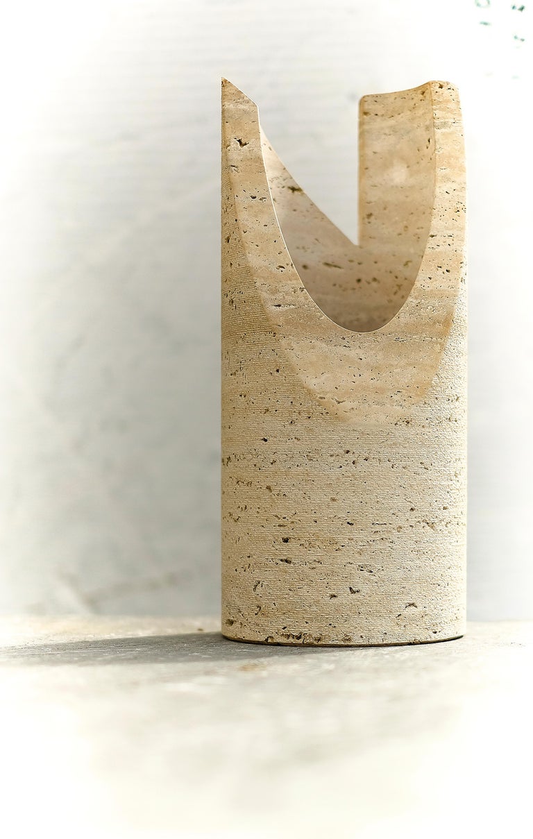 21st Century by Arch. E. Mari "PAROS AX" Marble Sculpture Vase ...