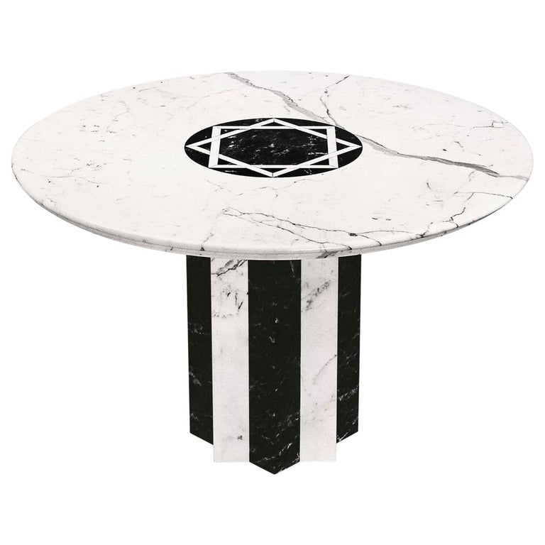 21stCentury by Arch.A.Natalini ASTRA Marble Table with Central ...