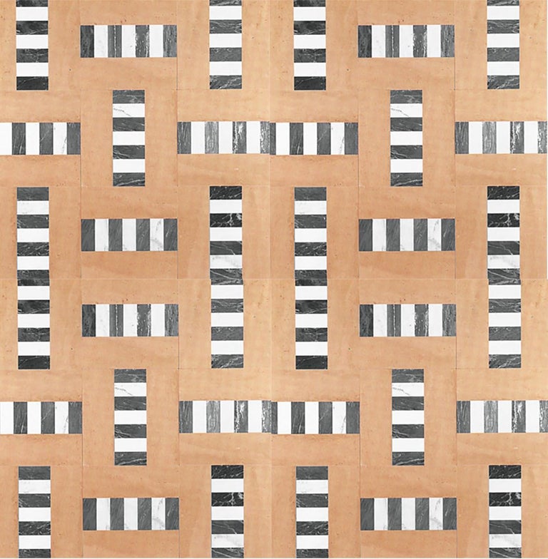 21st Century by M.De Lucchi Italian Polichrome Modular Marble Floor and ...