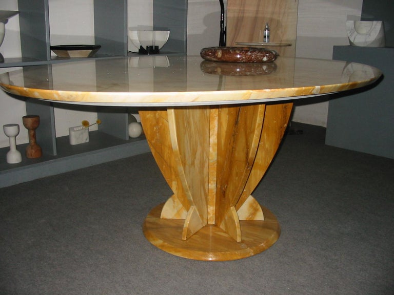21st Century by Sergio Asti Marble Table in Pink Portugal and Black ...