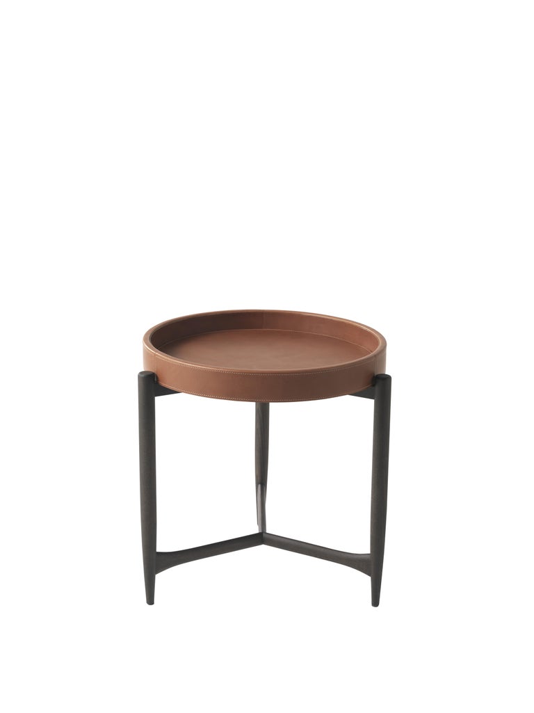 21st Century Chambers Side Table in Saddle Leather by Gianfranco Ferré ...