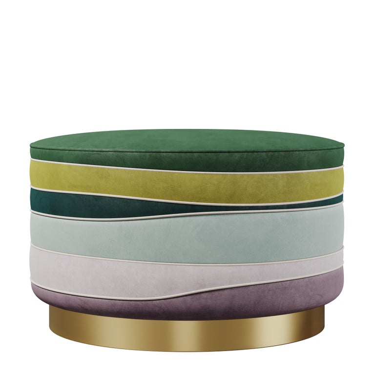 21st Century Charisse Stool Cotton Velvet Brass For Sale at 1stDibs ...