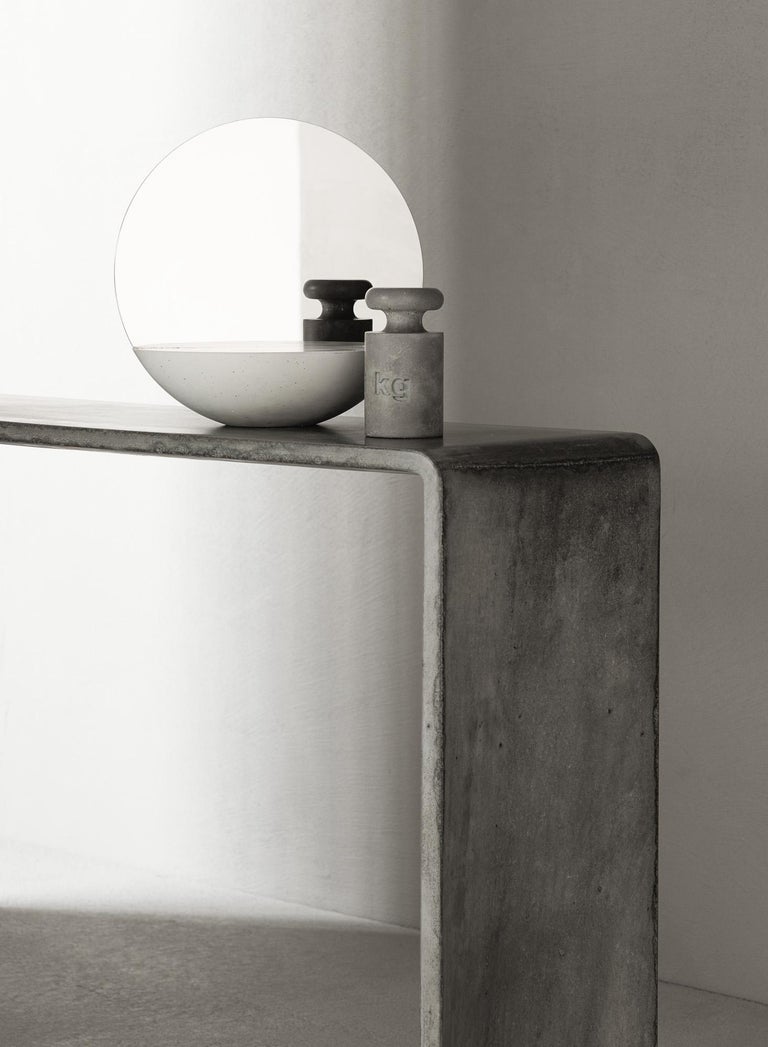 21st Century Concrete Contemporary Stool and Side Table, Red Brick ...