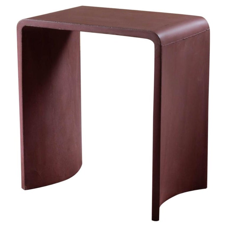 21st Century Concrete Contemporary Stool and Side Table, Red Brick ...