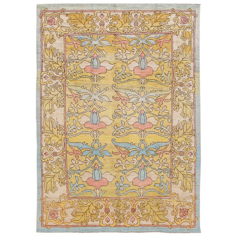 21st Century Contemporary Art and Crafts Style Wool Rug For Sale at 1stDibs