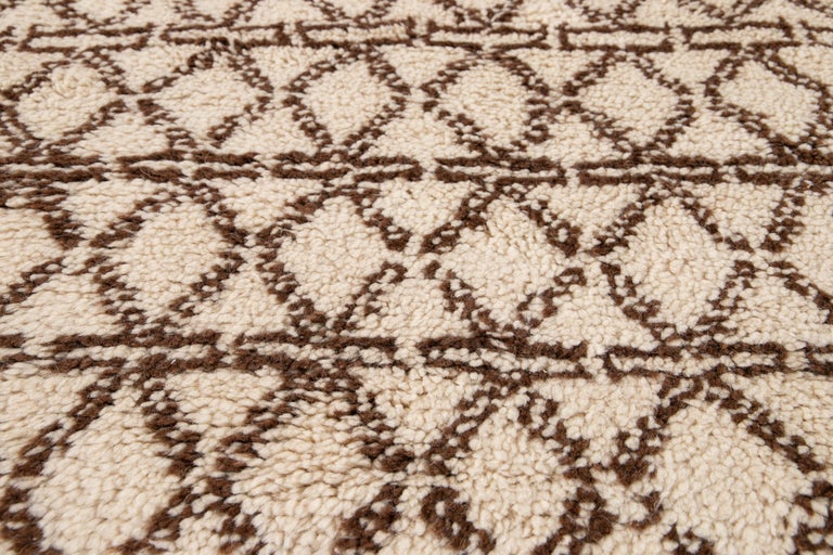 21st Century Contemporary Ivory Moroccan Tribal Wool Rug For Sale at ...
