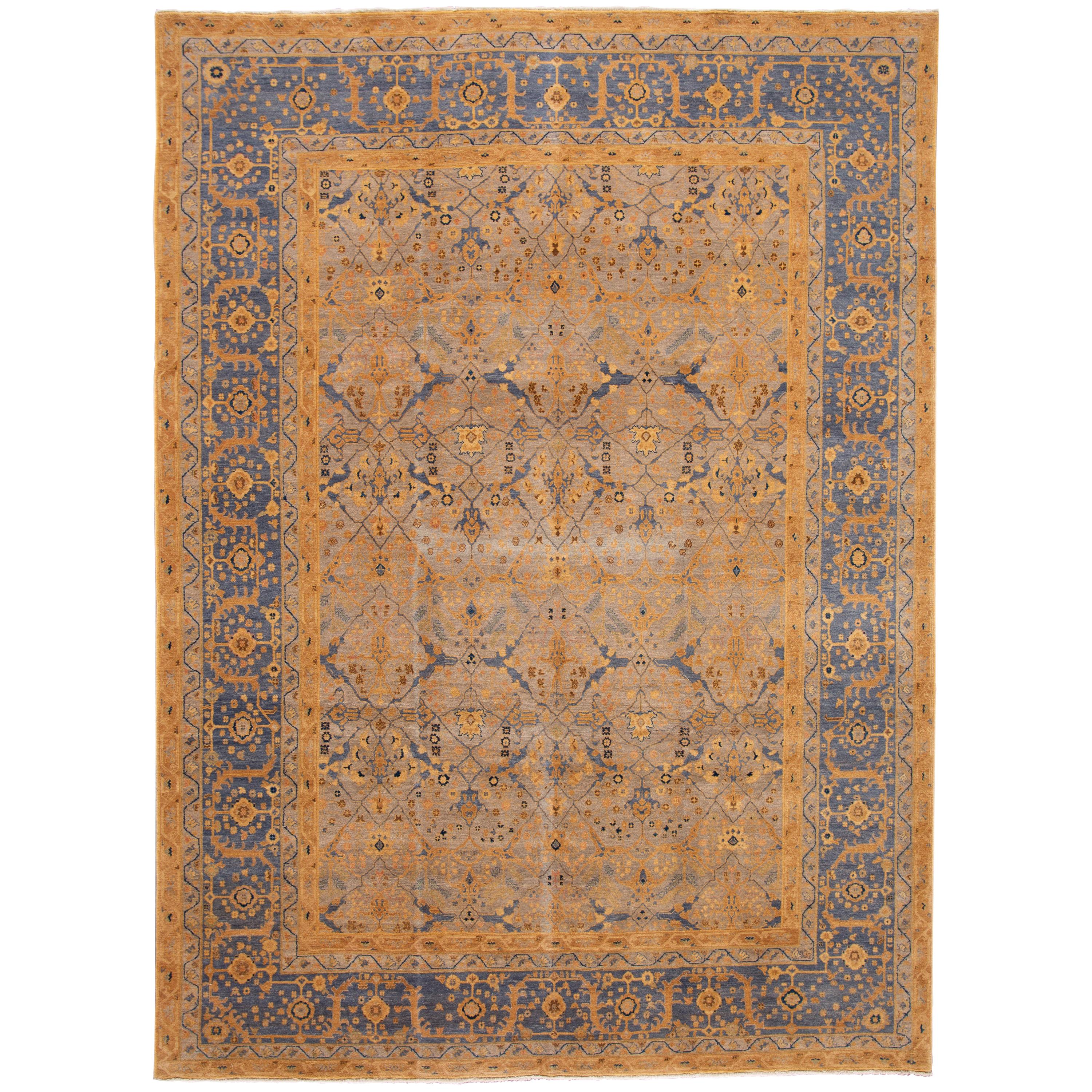 Gray Contemporary Modern Armenian Wool Rug For Sale at 1stDibs