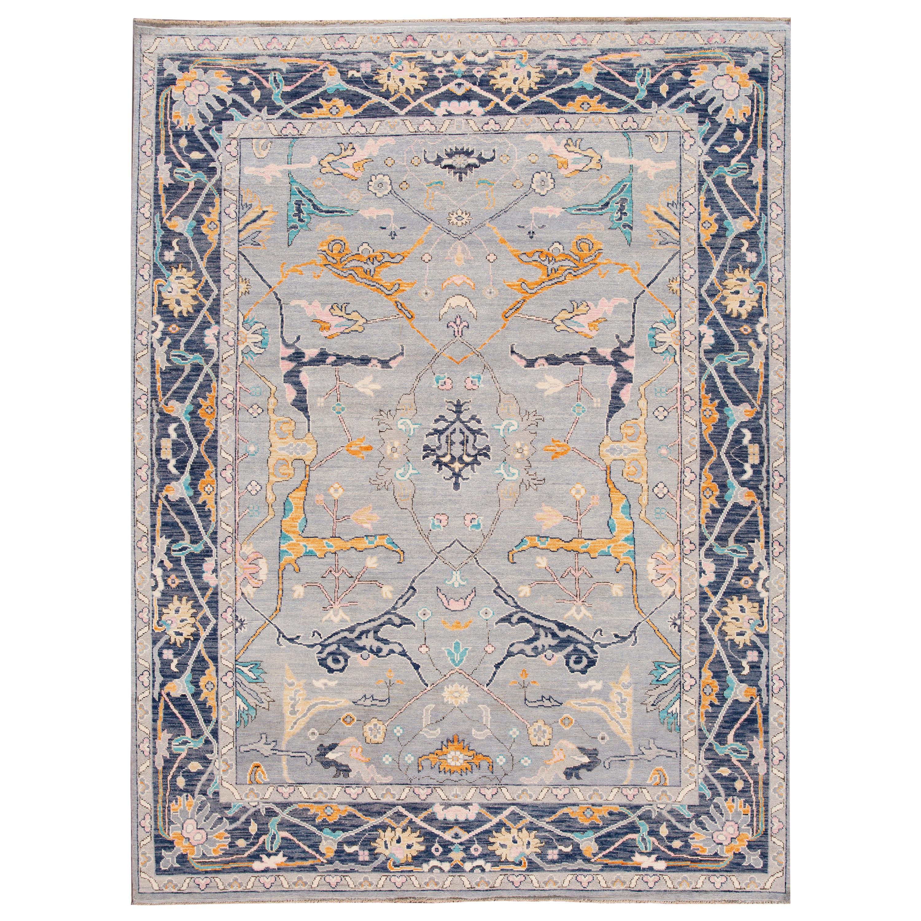 21st Century Contemporary Modern Oushak Style Wool Rug For Sale at 1stDibs