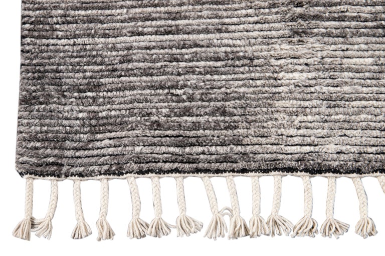 21st Century Contemporary Textured Ribbed Wool Rug For Sale at 1stDibs