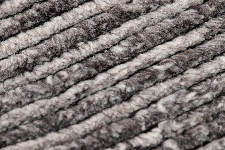 21st Century Contemporary Textured Ribbed Wool Rug For Sale at 1stDibs