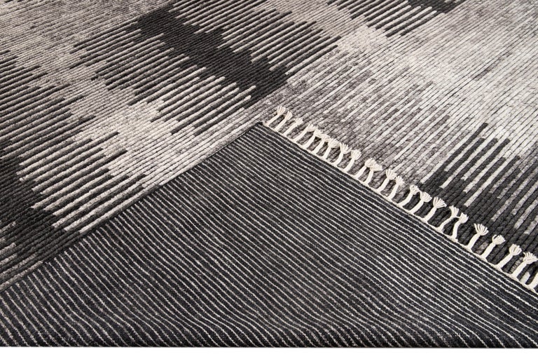 21st Century Contemporary Textured Ribbed Wool Rug For Sale at 1stDibs