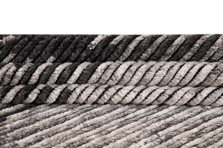 21st Century Contemporary Textured Ribbed Wool Rug For Sale at 1stDibs