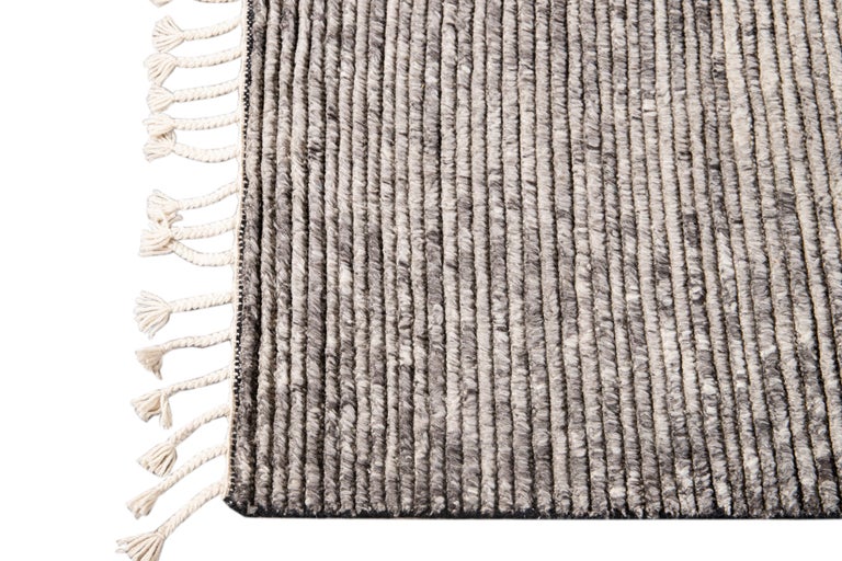 21st Century Contemporary Textured Ribbed Wool Rug For Sale at 1stDibs