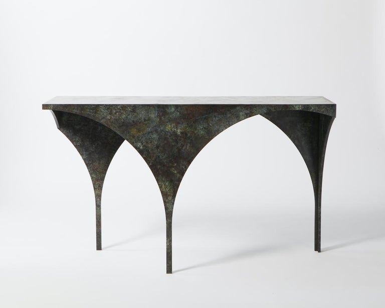 21st Century "5 legged Creature Table" by J Mc Donald Patinated Steel ...