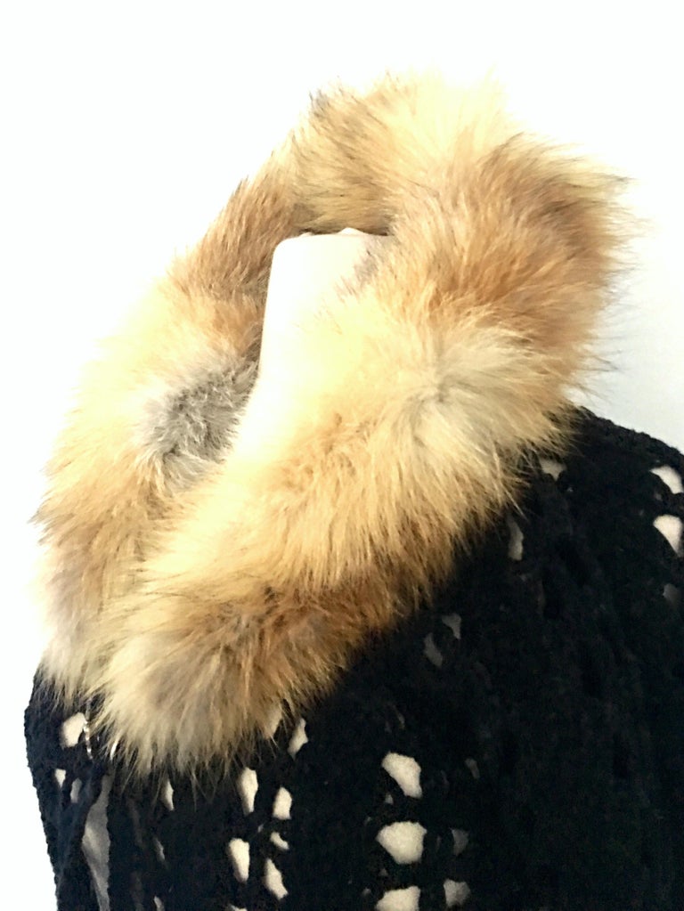 21st Century Crochet and Fox Fur Sweater Jacket By, 525 America at 1stDibs