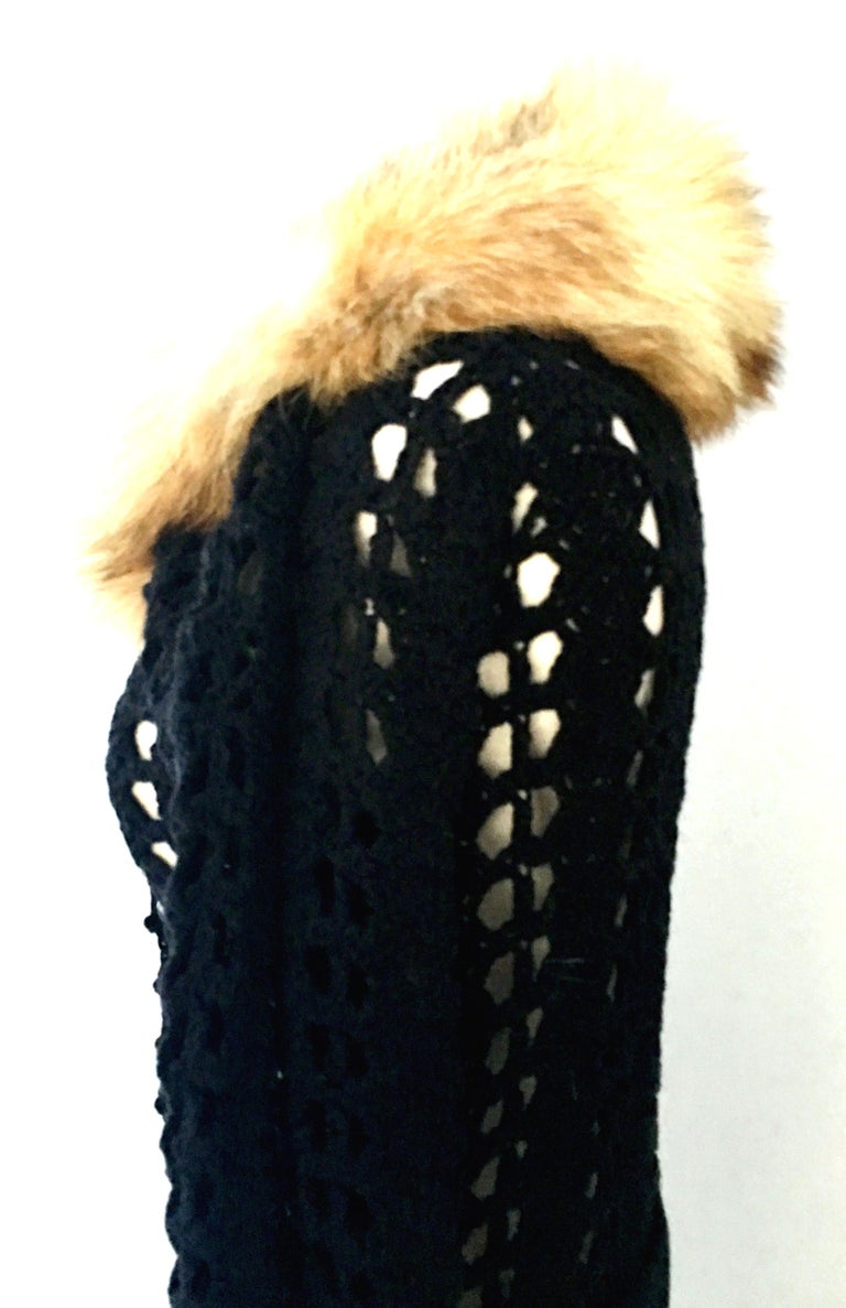 21st Century Crochet and Fox Fur Sweater Jacket By, 525 America at 1stDibs