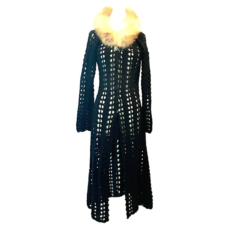 21st Century Crochet and Fox Fur Sweater Jacket By, 525 America at 1stDibs