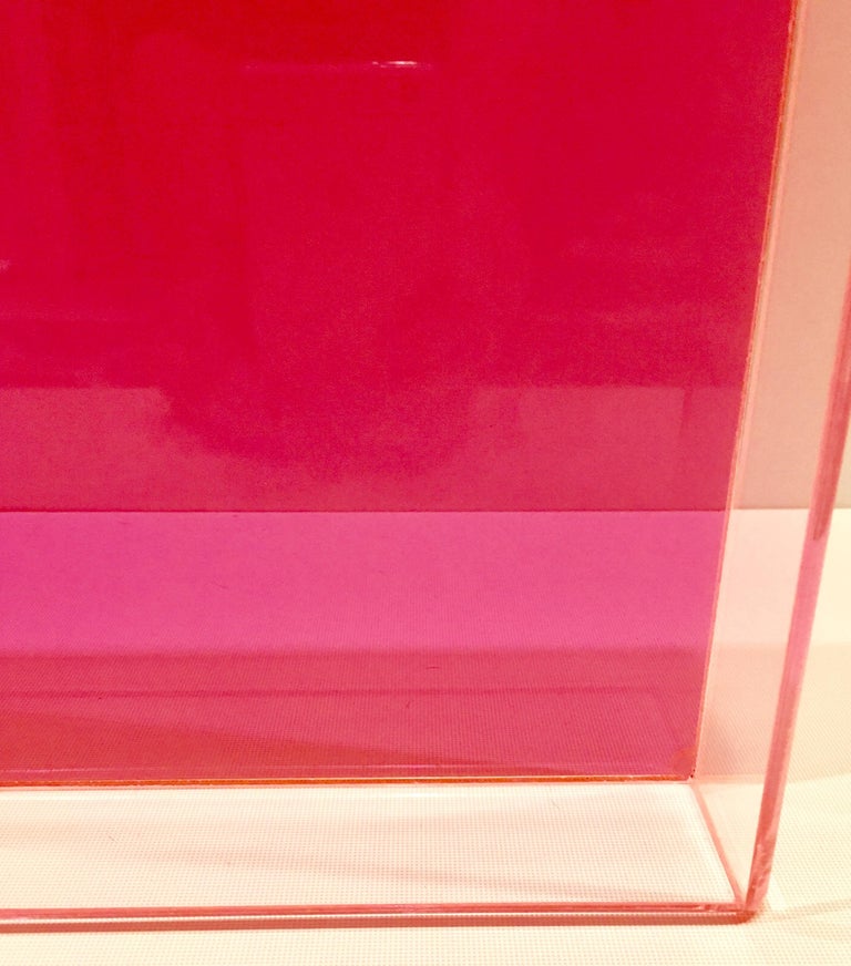 21st Century Custom Made Lucite Neon Pink Cut Out Handle Tray at ...