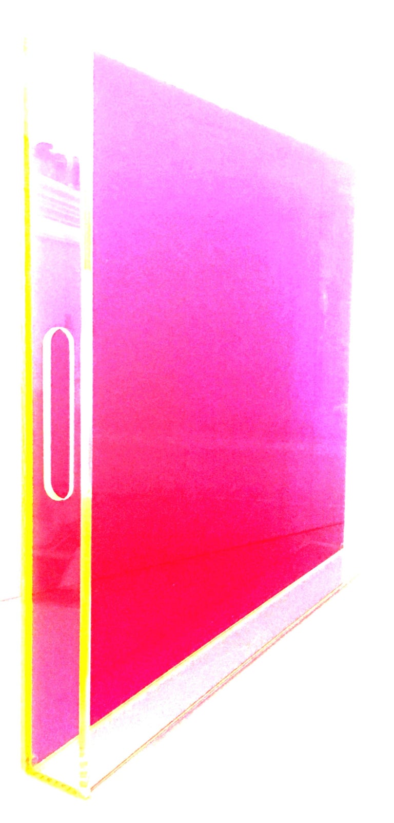 21st Century Custom Made Lucite Cut Out Handle Large Square Tray at 1stDibs