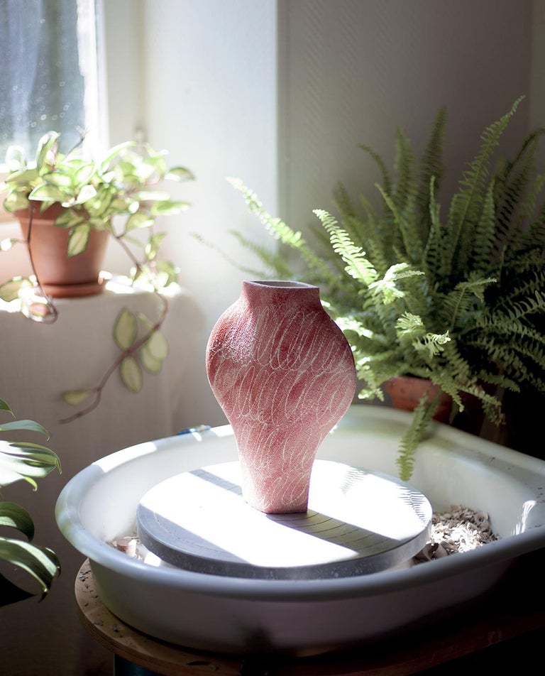 21st Century ‘Dal - Negative Circles Red', White Ceramic, Hand-Crafted ...
