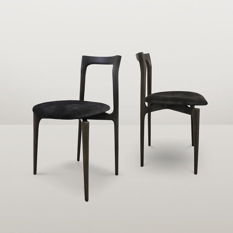 21st Century Designed by Collector Studio Grey Chair Fabric, Set of 4 ...