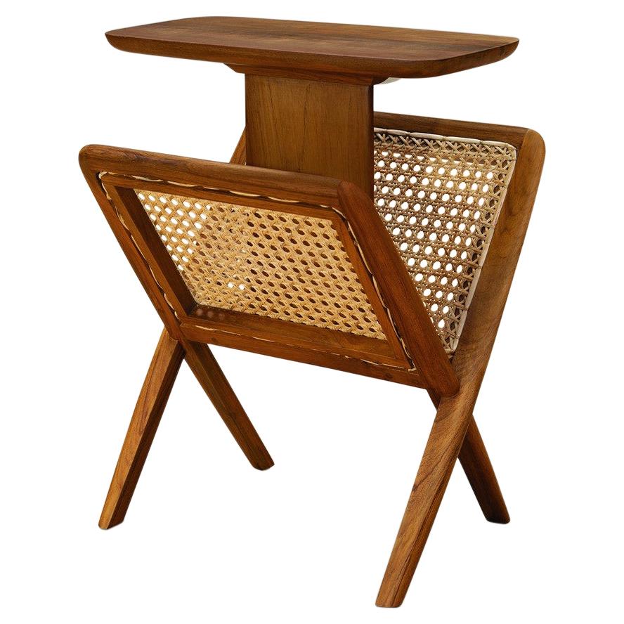 21st Century Designed Muṅgāru Side Table + Magazine HolderTeak Wood ...