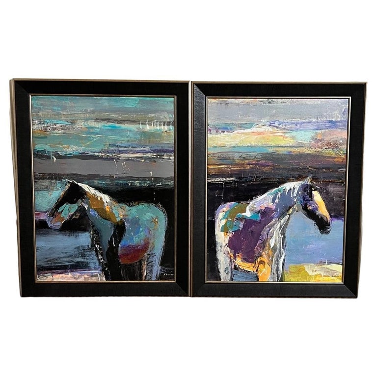 21st Century Dominique Samyn Framed Giclee "Mustang Series" Prints, a ...