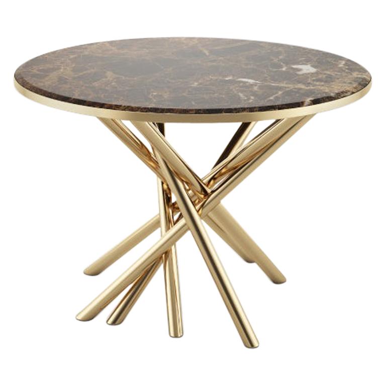 Colisee Gold Emperador Side Table For Sale at 1stDibs