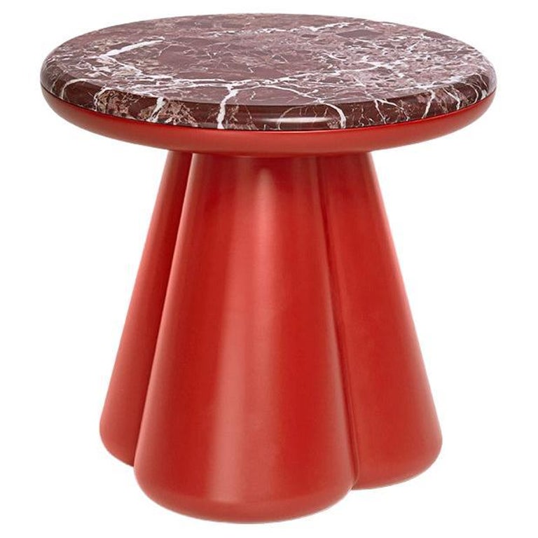 21st Century Elena Salmistraro Stool Low Table Red Levanto Marble ...