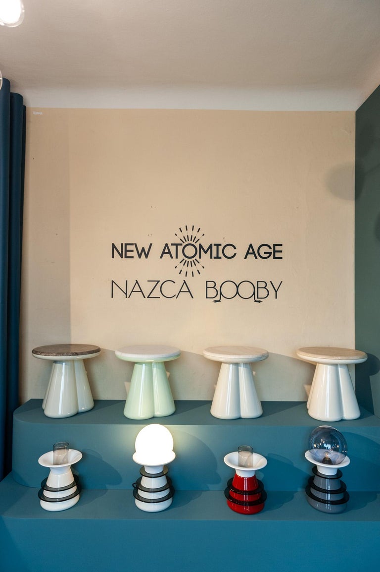 21st Century Elena Salmistraro Stool Low Table White Carrara Marble Polyurethane For Sale at 1stDibs