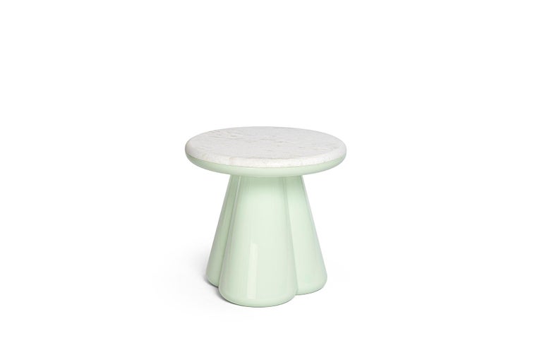 21st Century Elena Salmistraro Stool Low Table White Carrara Marble Polyurethane For Sale at 1stDibs