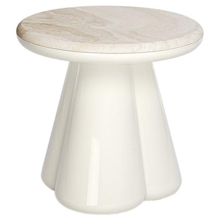 21st Century Elena Salmistraro Stool Low Table White Travertine Polyurethane For Sale at 1stDibs