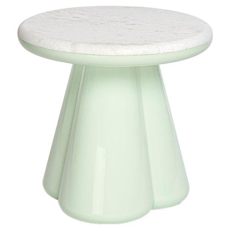 21st Century Elena Salmistraro StoolLowTable WhitePintaVerde Marble Polyurethane For Sale at 1stDibs