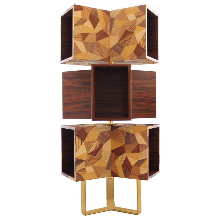 21st Century Emel Bookcase Rosewood Polished Brass by Malabar For Sale ...