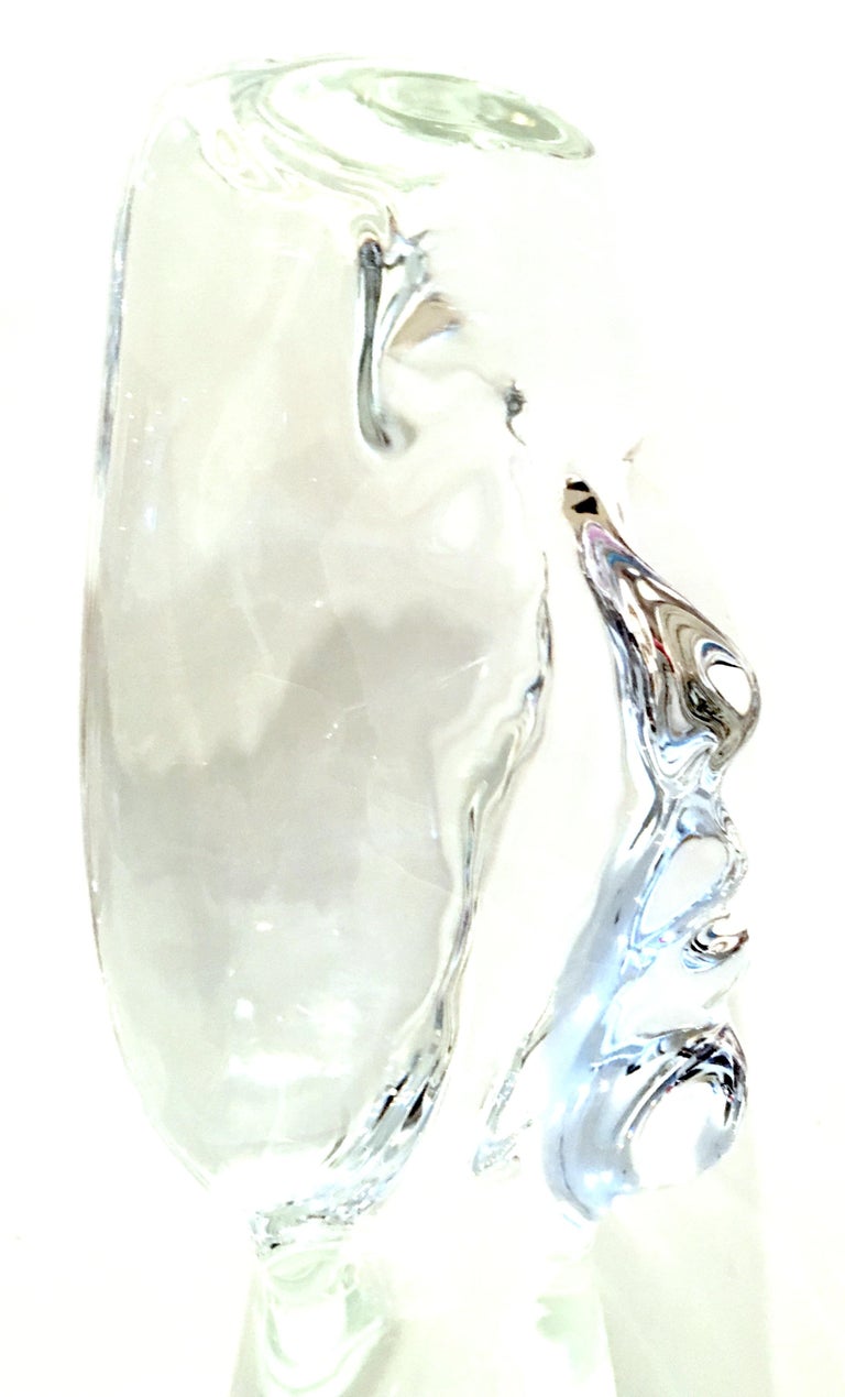 21st Century European Hand Blown Solid Art Glass Bust "Face" Sculpture ...