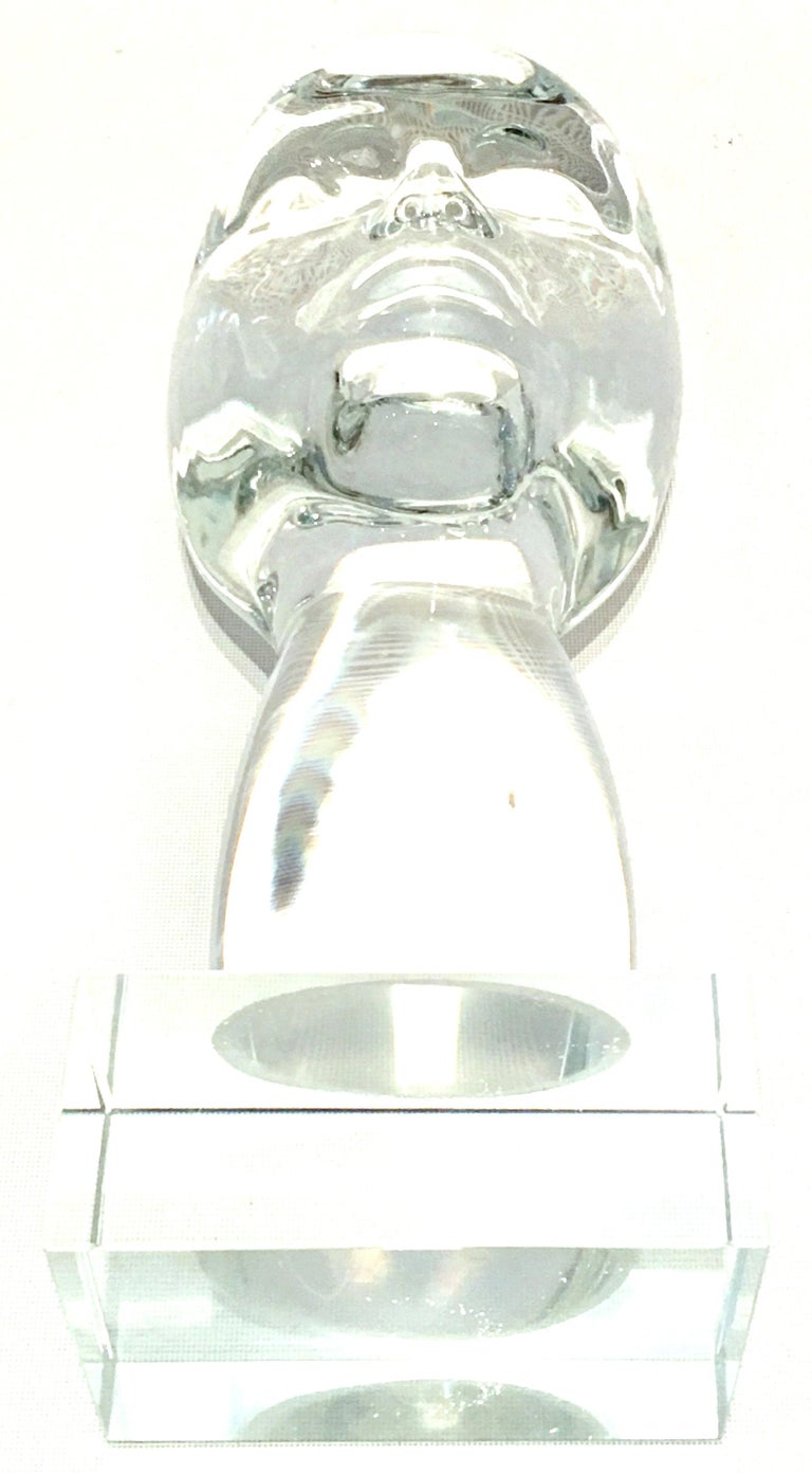 21st Century European Hand Blown Solid Art Glass Bust "Face" Sculpture ...