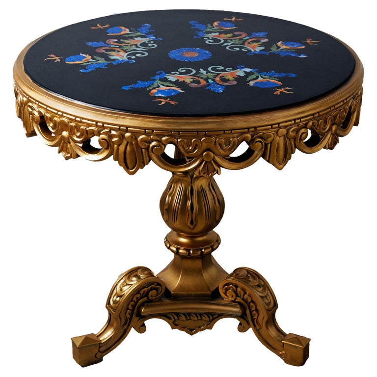 21st Century Foyer Tables Lapis Jade Semi Precious Inlay Mosaic ...