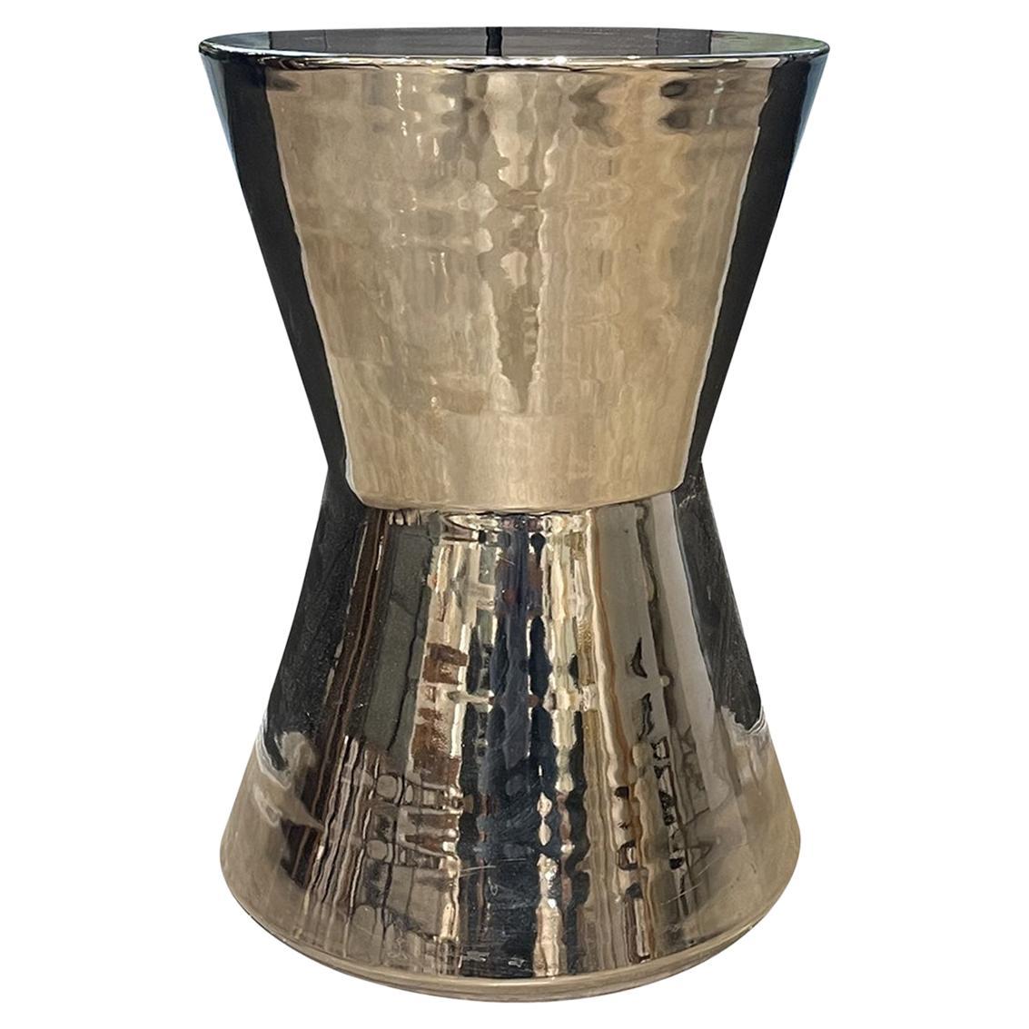 21st Century French Modern Style Chrome Side Table For Sale at 1stDibs