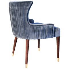 21st Century Gardner Dining Chair Cotton Velvet Walnut Wood For Sale at ...