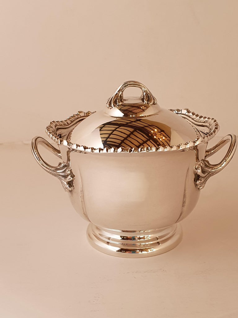 21st Century Georgian Style Hand-Crafted Sterling Silver Jam Jar, Italy ...