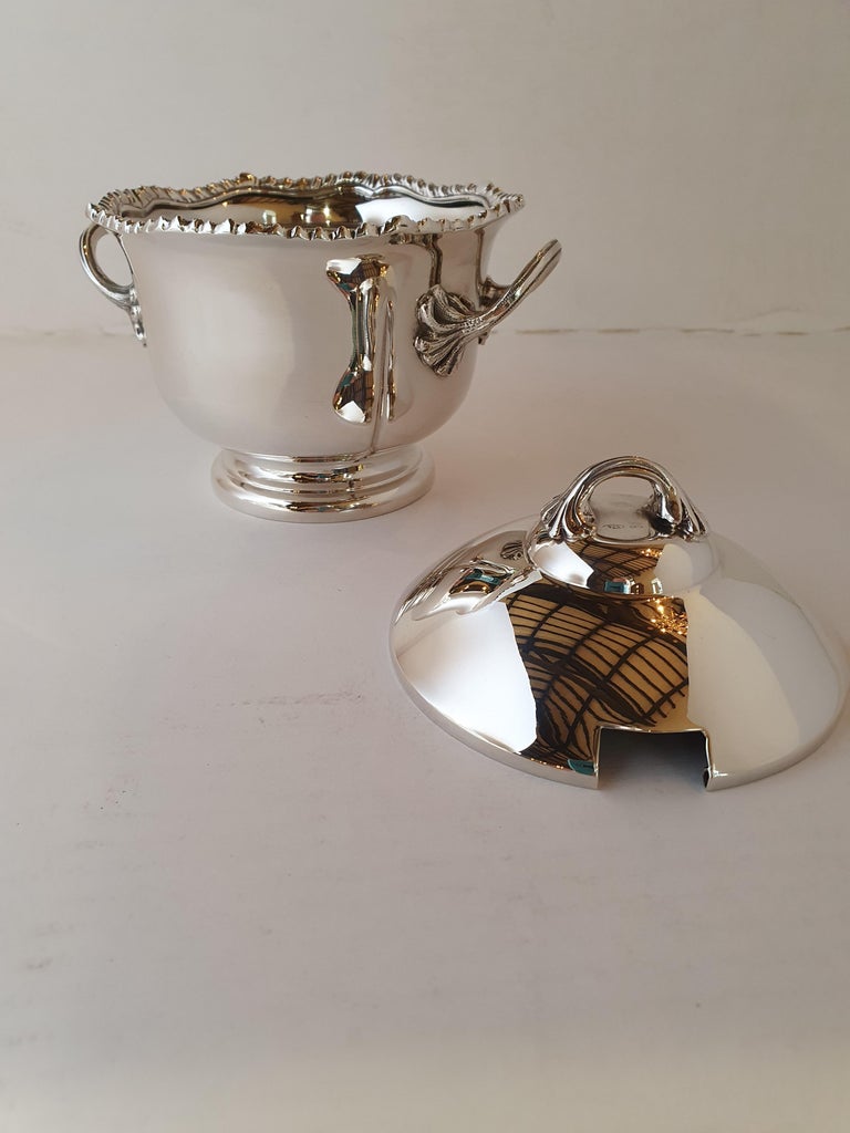 21st Century Georgian Style Hand-Crafted Sterling Silver Jam Jar, Italy ...