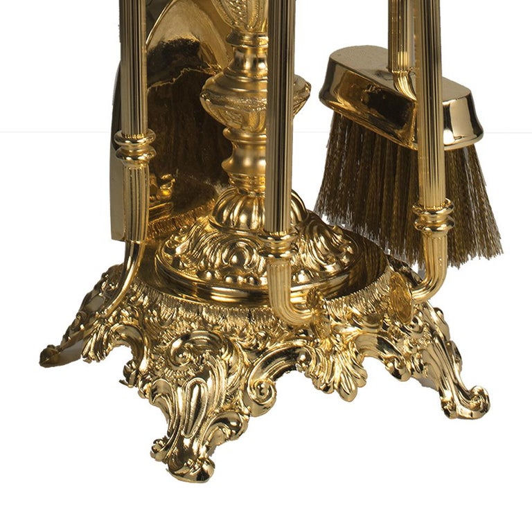 21st Century, Golden Bronze Fireplace Tools For Sale at 1stDibs