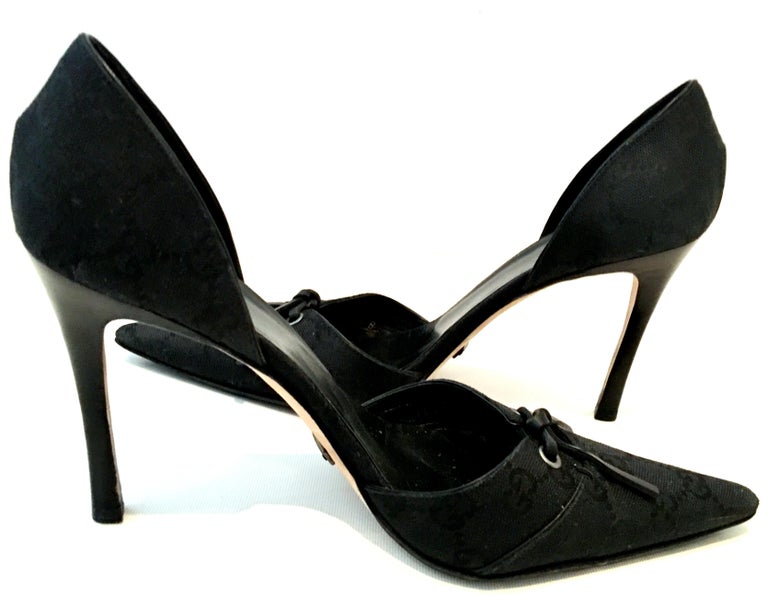 21st Century Gucci "GG" Logo Canvas and Leather Stiletto Heel Shoes ...