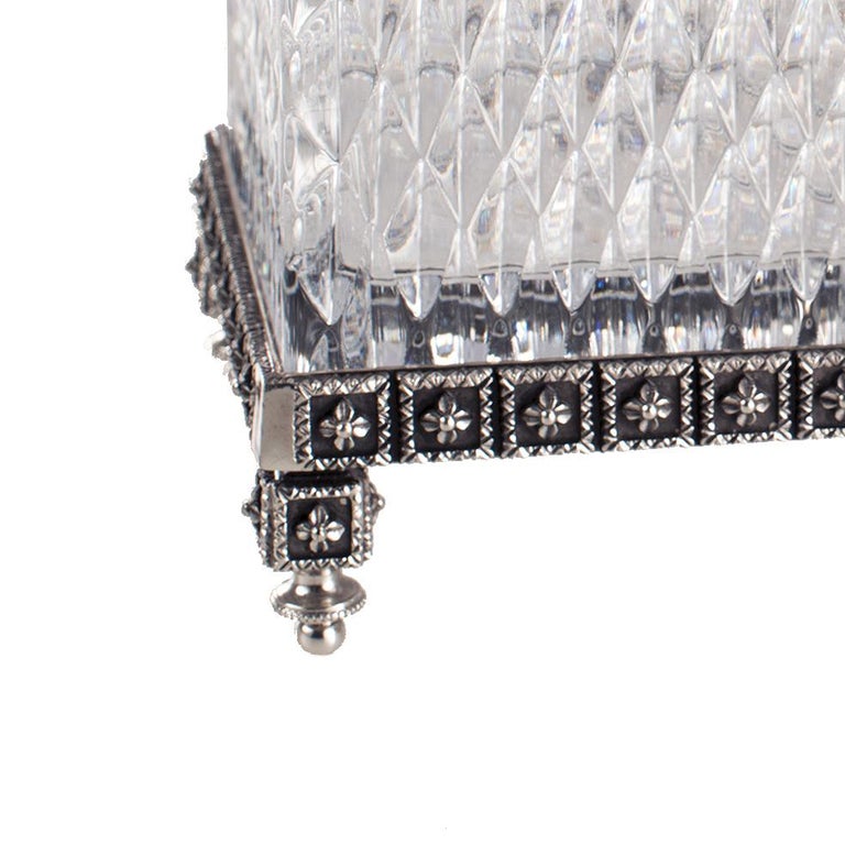 21st Century, Hand-Carved Clear Crystal and Bronze Box For Sale at 1stDibs