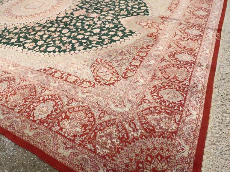 21st Century Handmade Persian Silk Quom Accent Carpet For Sale at ...