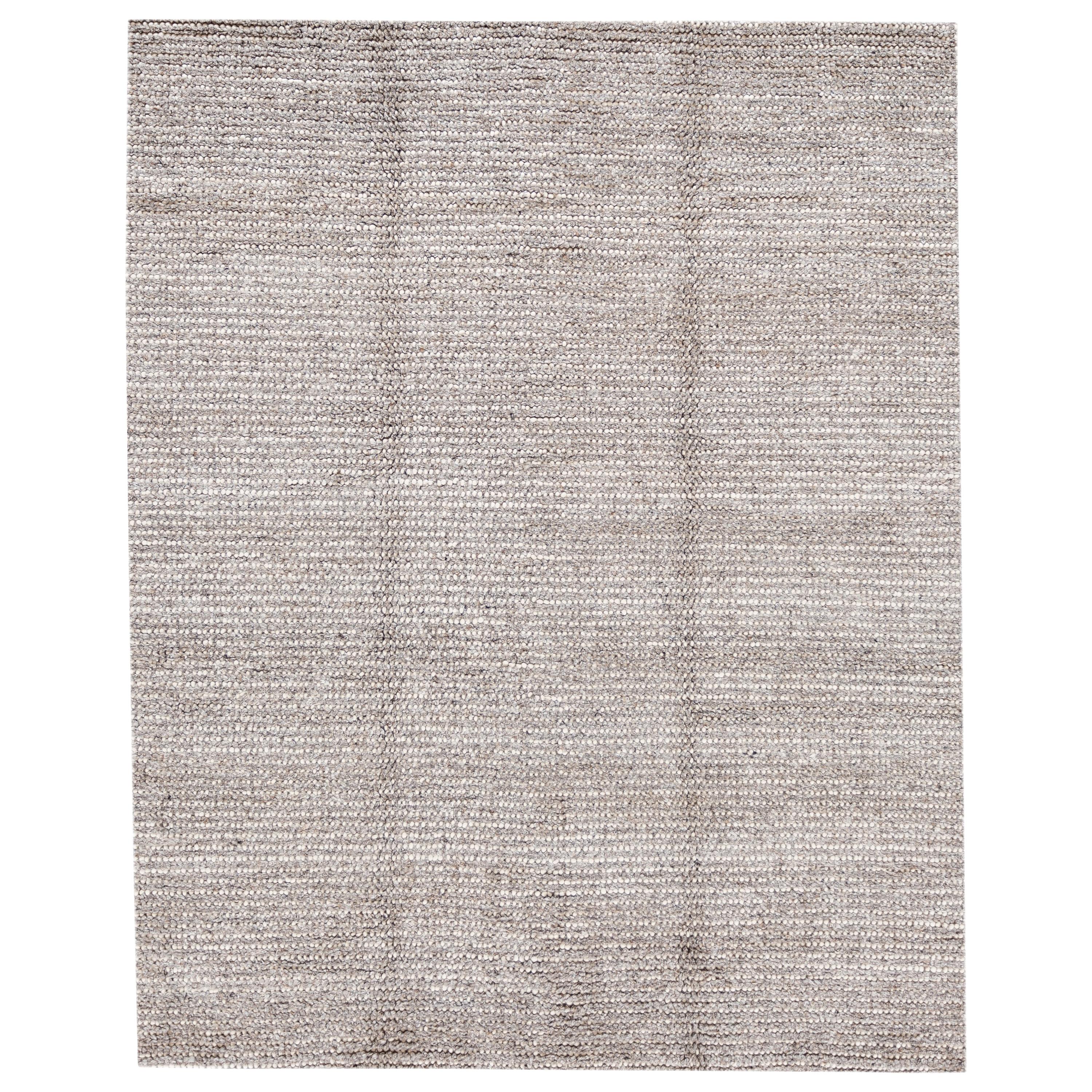 21st Century Handwoven Texture Wool Rug For Sale at 1stDibs