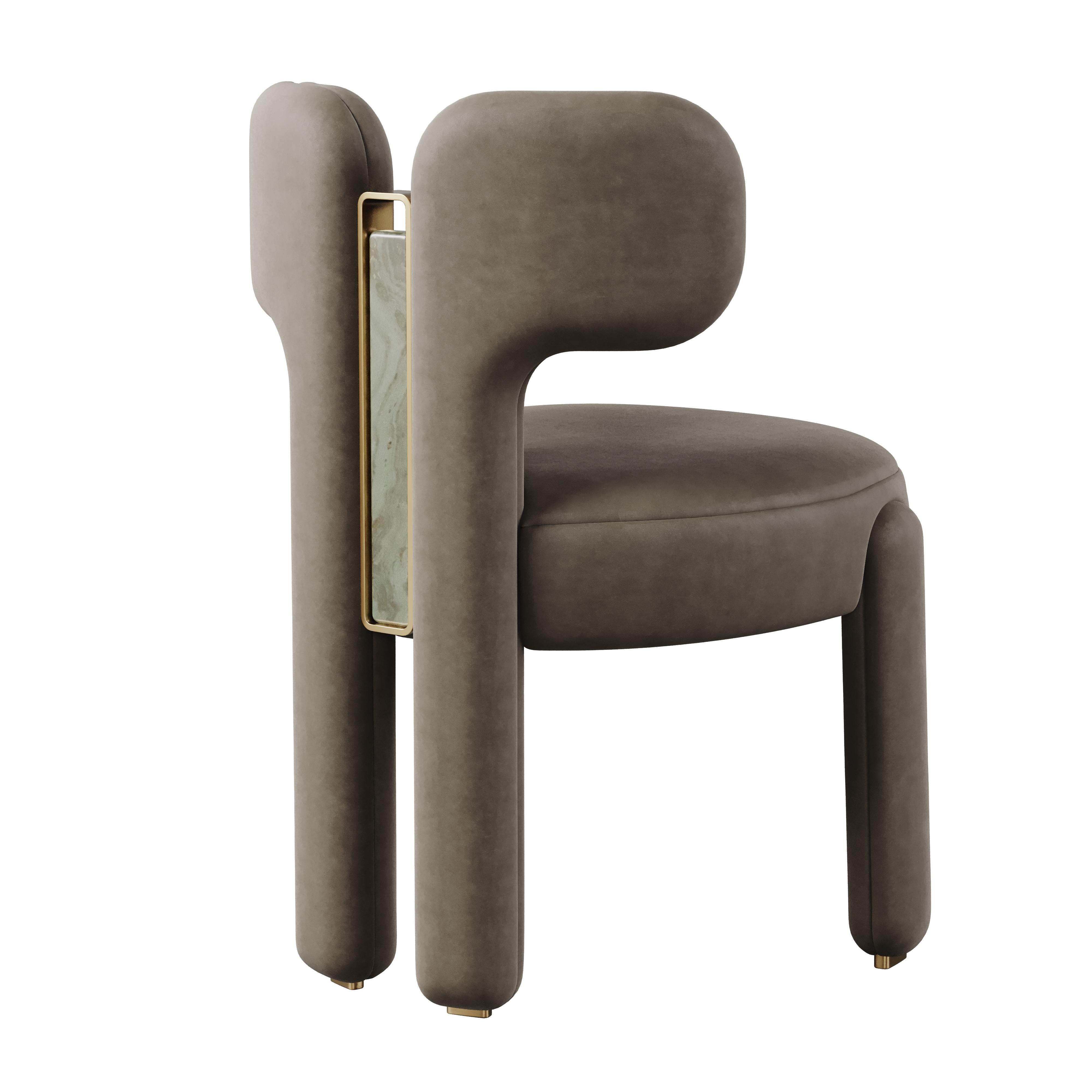 21st Century Idaho Dining Chair Nubuck Polished Brass For Sale at 1stDibs