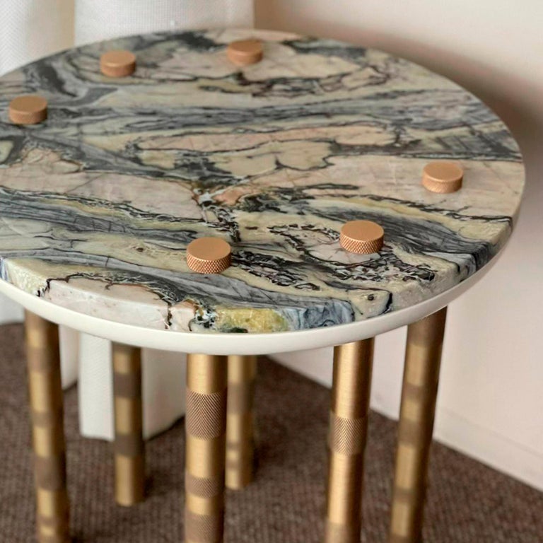 21st Century Ipanema Marble Side Table Brass and Marble Top For Sale at ...