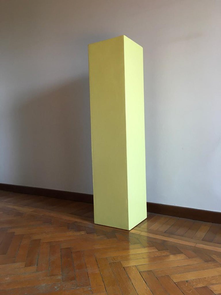 21st Century Italy Wooden Yellow Lacquered Column at 1stDibs